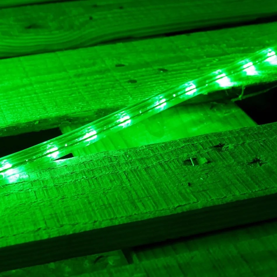 Easy Fix světelná LED hadice venkovní, 50 m, zelená, 1500 diod, čirý kabel, IP44, cívka