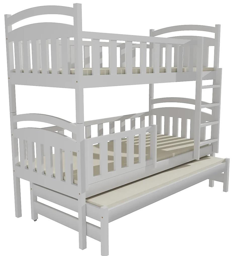Patrová postel s výsuvnou přistýlkou PPV 014 90 x 200 cm - bílá
