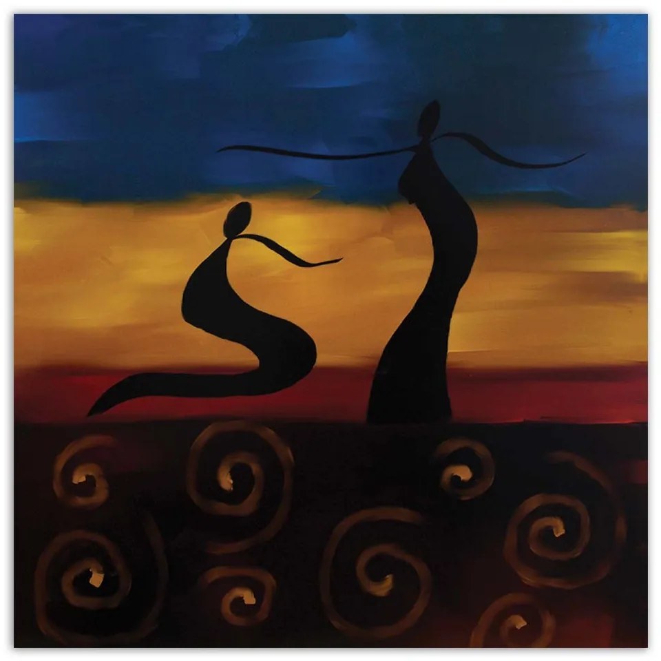 Gario Obraz na plátně Dva hieroglyfy na barevném pozadí Rozměry: 30 x 30 cm