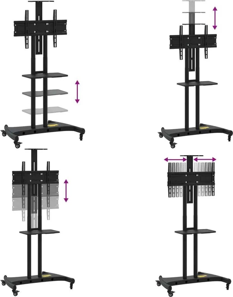 vidaXL TV stojan na kolečkách 32"–70" Max VESA 600 x 400 mm 60 kg [379578]