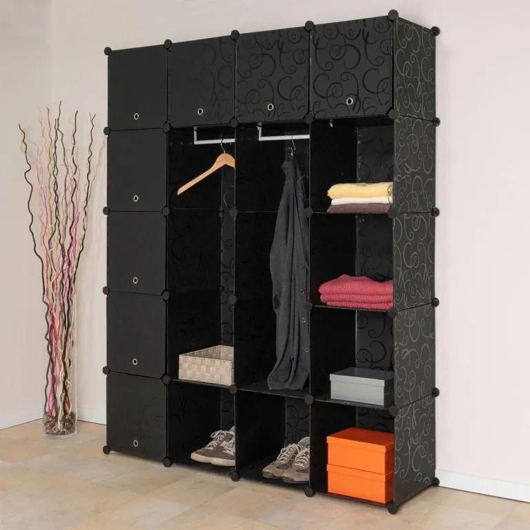 Divero Regál černý - zásuvný systém