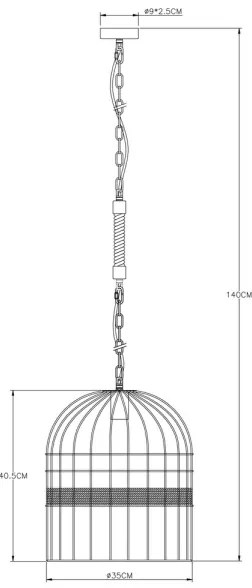 Globo 15677H1 - Lustr na řetězu HALIA 1xE27/60W/230V
