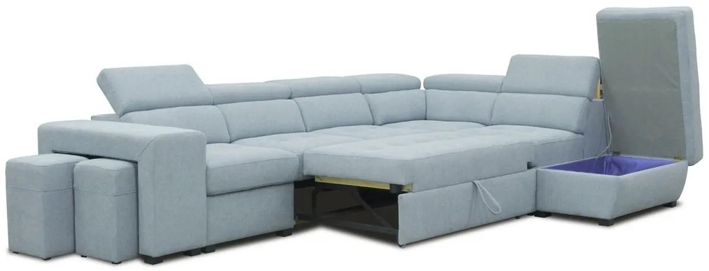 Casarredo - Komfort nábytek Rohová sedací souprava PIETRE Ocean 18 s taburetem, rozkládací, pravá