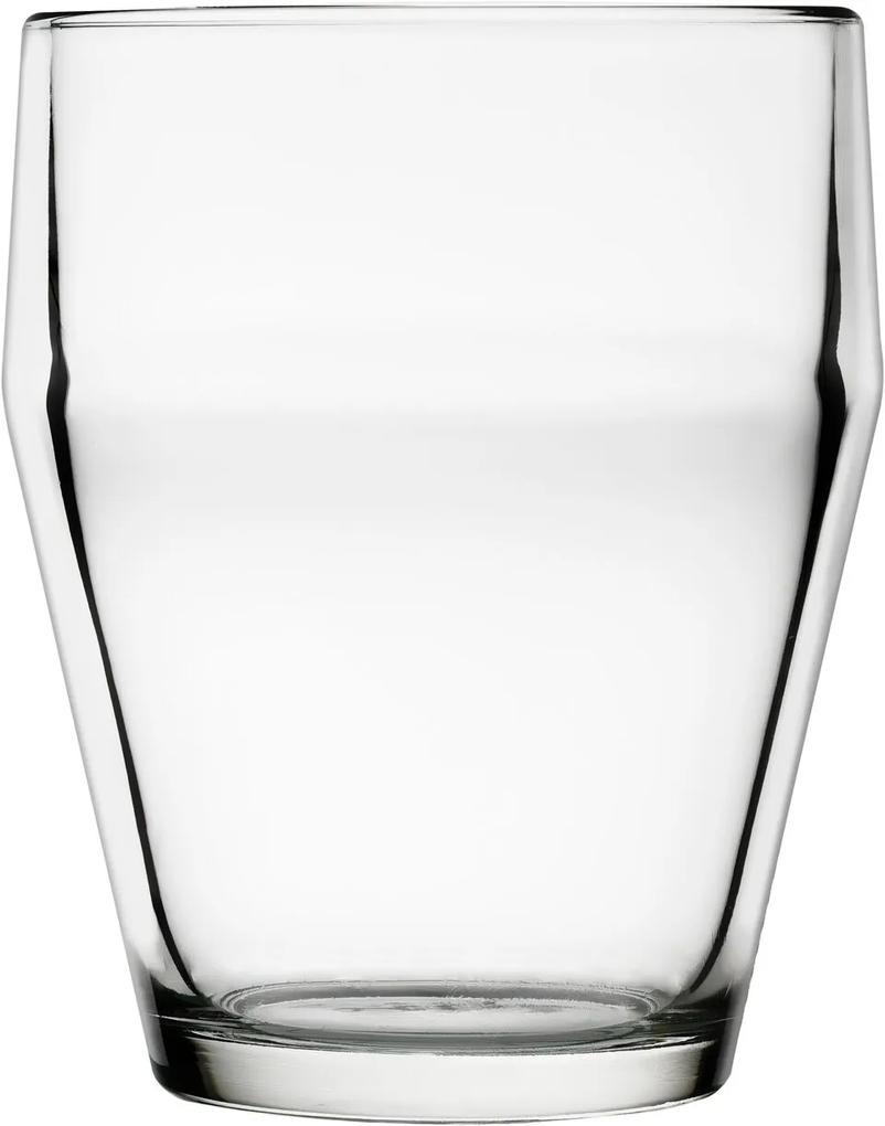 Sklenice Timo čirá / černý / bílý proužek varianta: čiré sklo Ø8.5, H 11.5 cm, 320 g