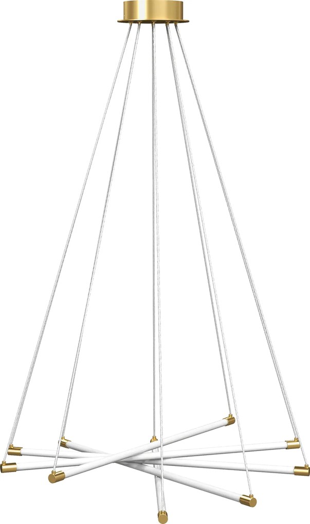 Stropní svítidlo LED, 50 W, 5 nastavitelných světelných trubic, přizpůsobitelné, stropní svítidlo do obývacího pokoje, jídelny, kuchyně, zlatá+bílá