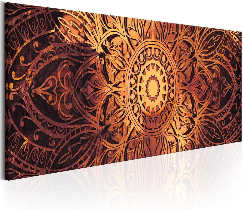 Obraz Mandala oranžová + háčky a hřebíčky ZDARMA Velikost (šířka x výška): 135x45 cm