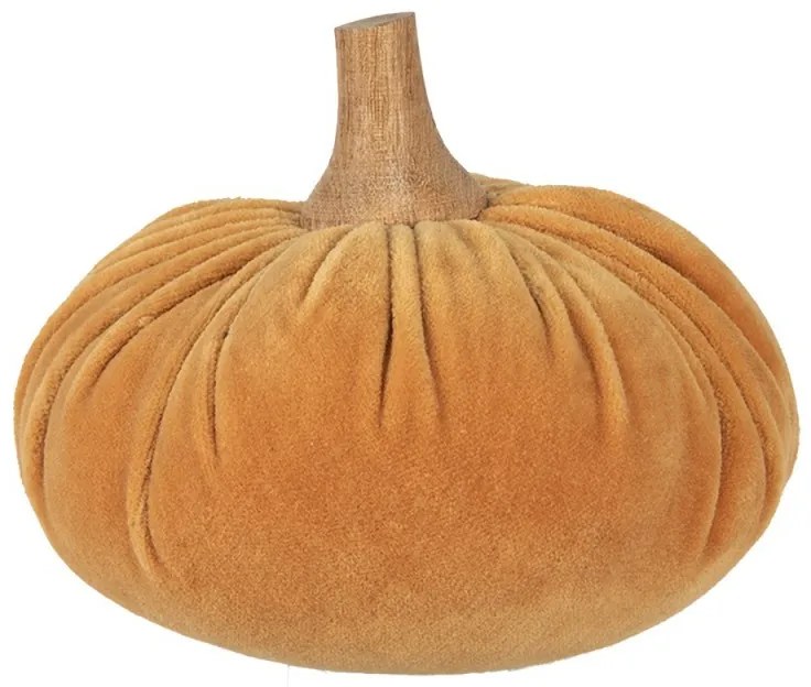 Oranžová textilní dekorace dýně Pumpkin L - Ø 15*12 cm