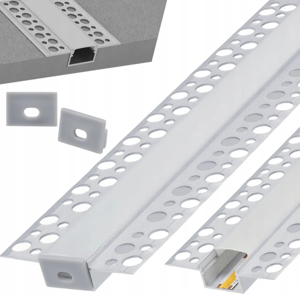 BERGE LED hliníkový profil zapuštěný 2m - sada