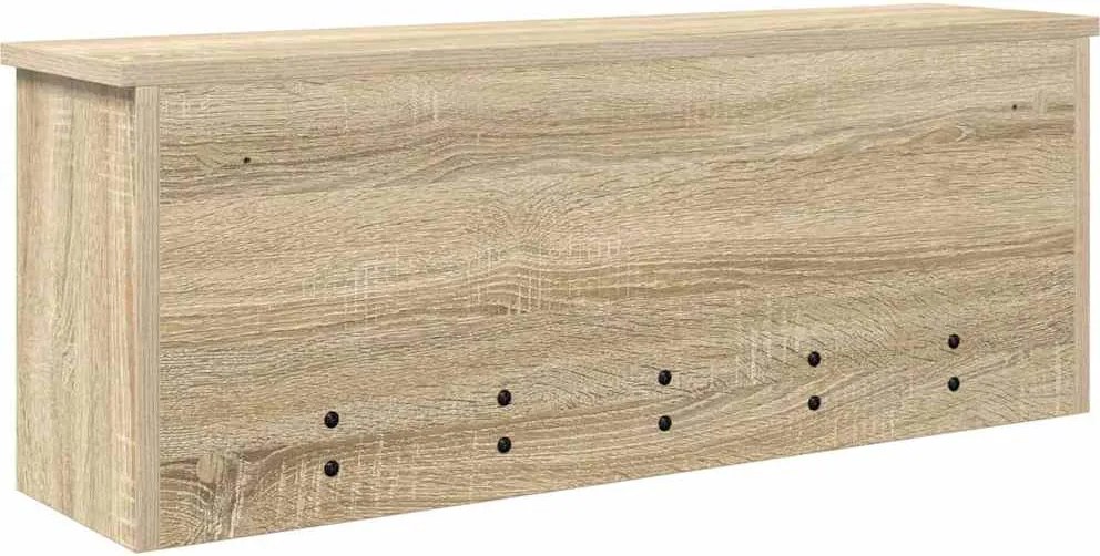 věšák, nástěnný, s dvířky, háčky, kompozitní dřevo, 30x80x20 cm, beton šedá, Dekorino TK20260024