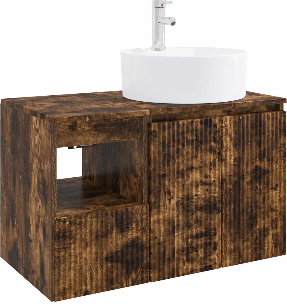 Sada koupelnového nábytku 2 ks Kouřový dub Kompozitní dřevo 3404079