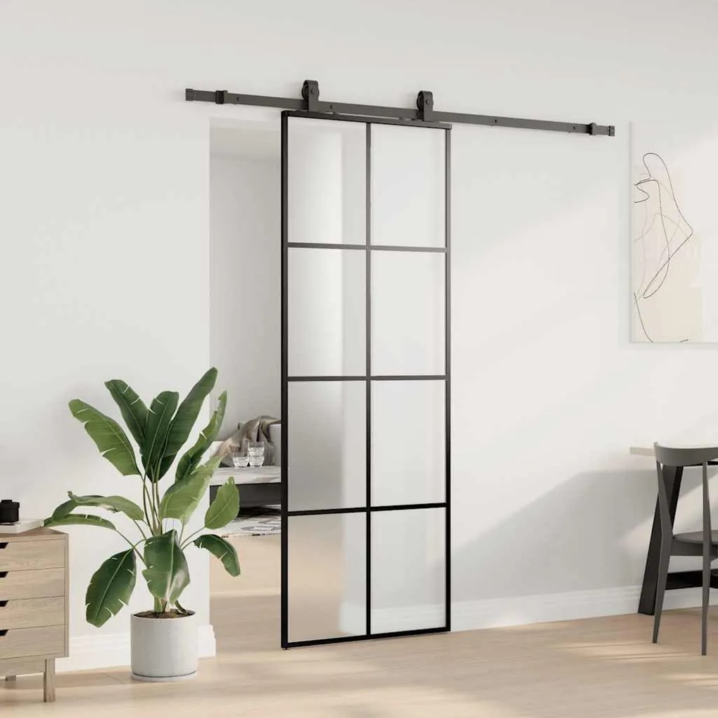 Posuvné dveře se sadou kování černé 76x205 cm ESG Glass 3375863