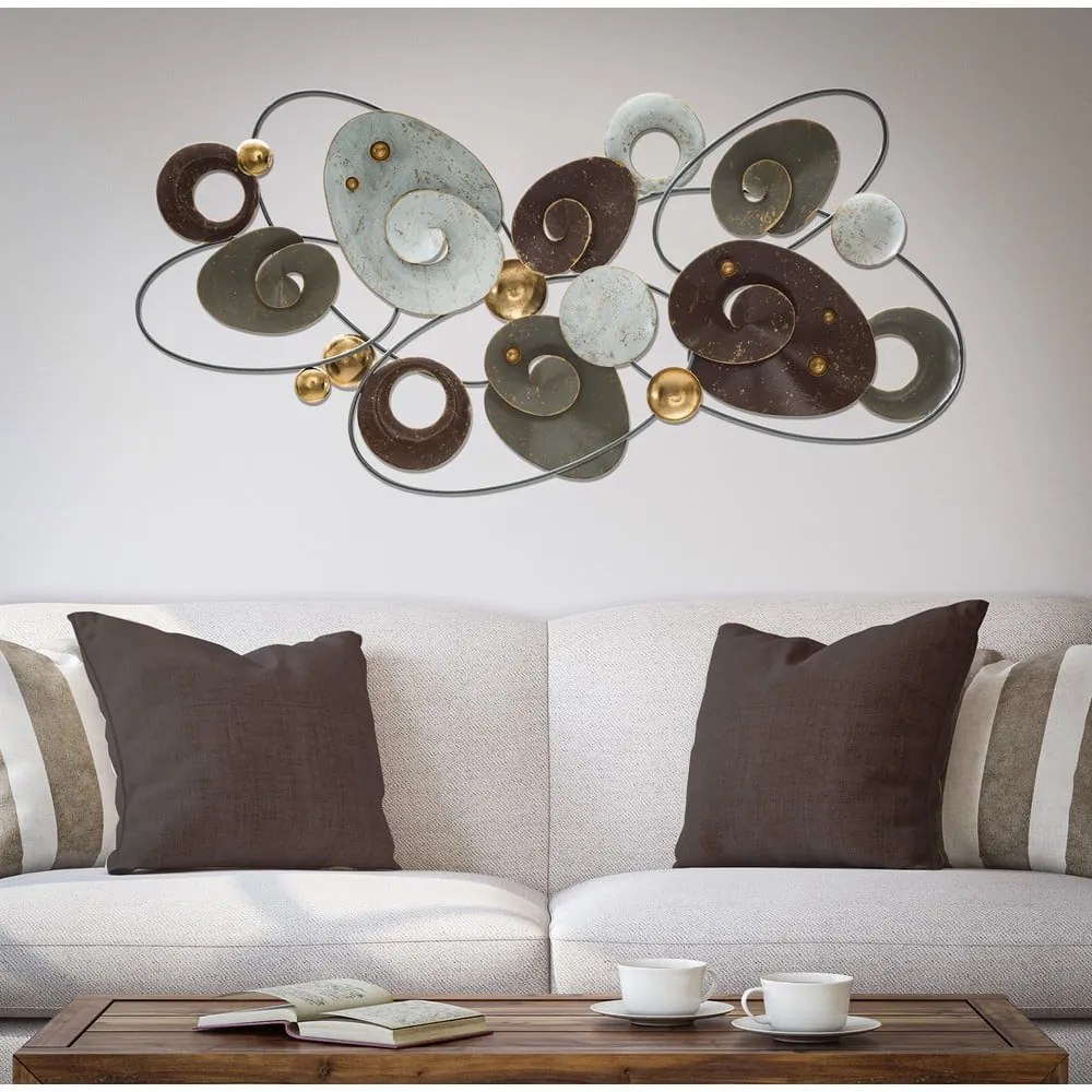 Kovová závěsná dekorace Mauro Ferretti Planet, 120 x 58 cm