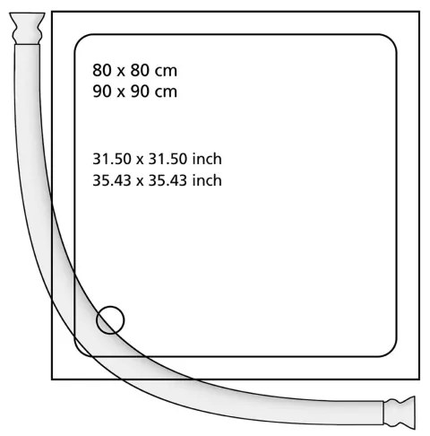 WENKO 19219100 - Sprchová tyč 80x90 cm bílá