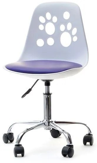 MPT Dětská otočná židle Foot - bílo fialová