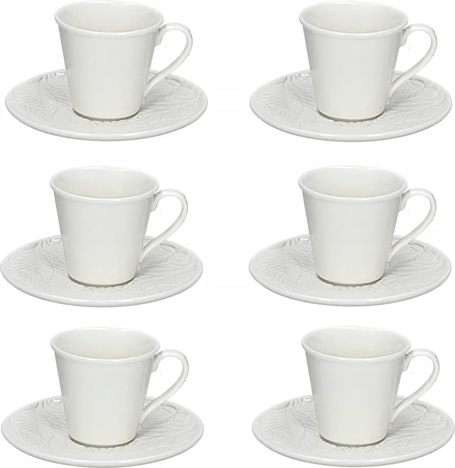 Porcelánové šálky na espresso s podšálky 6x80 ml K3