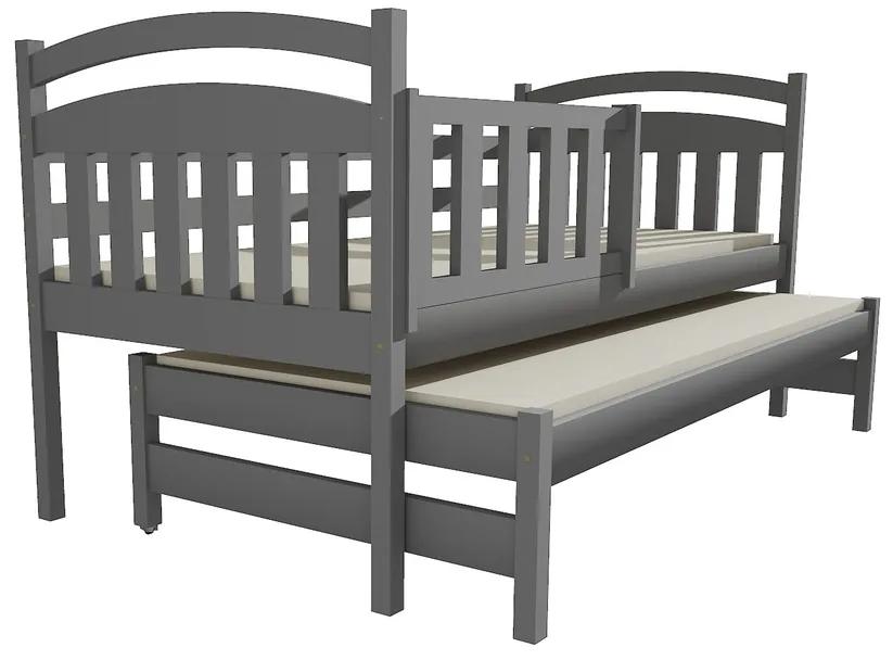 Vomaks Dětská postel s výsuvnou přistýlkou DPV 008 80 x 190 cm surové dřevo