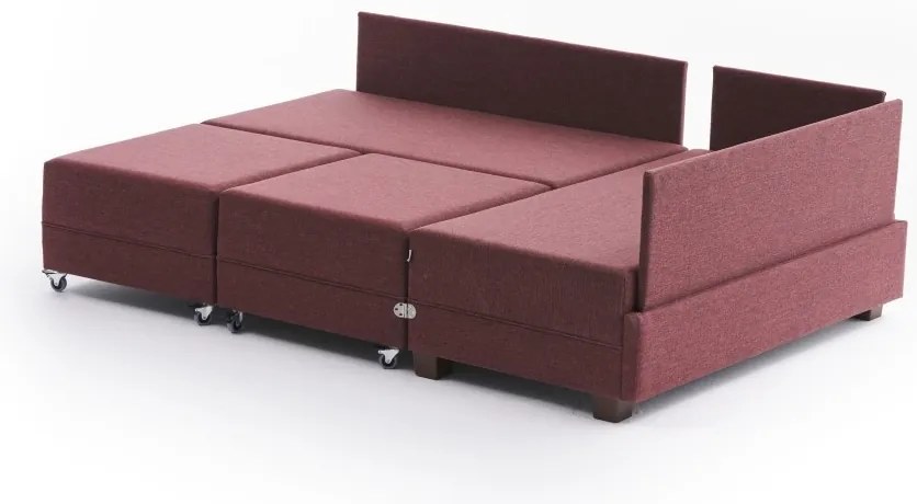 Hanah Home Rohová pohovka FLY vínová pravá 280 cm 825BLC1007