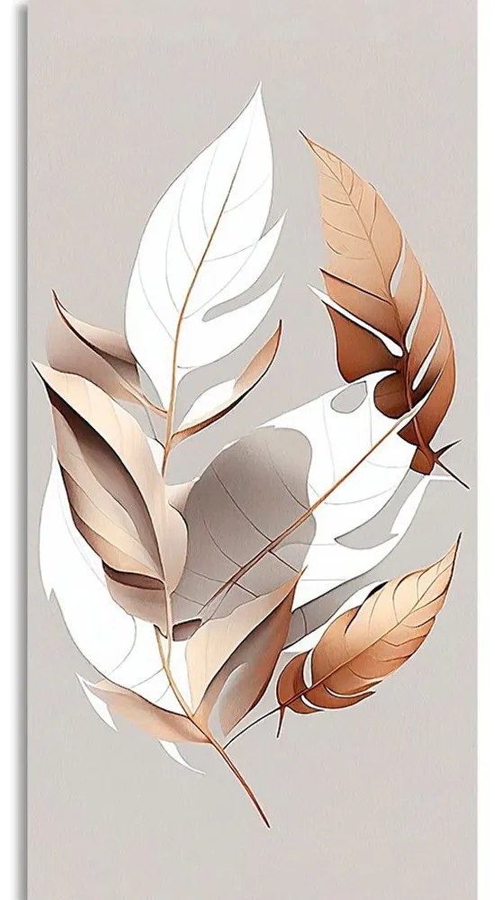 Obraz měděné listy s nádechem minimalismu - 60x120