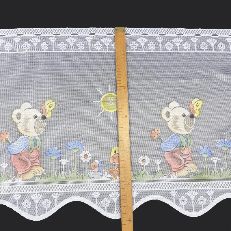 Vitrážová žakárová záclona 4349, výška 60 cm, metráž