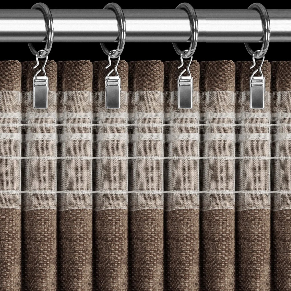 ZATEMŇOVACÍ ZÁVĚS NA PÁSCE NESKA 140X270 CM SVĚTLE HNĚDÝ