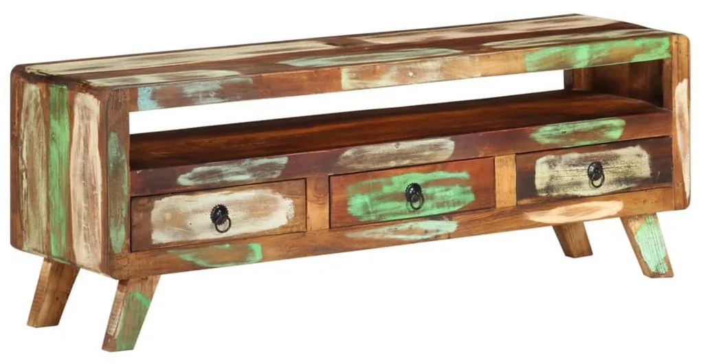 TV stolek vícebarevný 110x30x40 cm masivní recyklované dřevo 337063