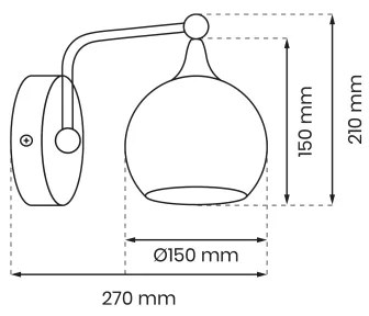 Nástěnná lampa MONTE 1xE27/60W/230V matný chrom