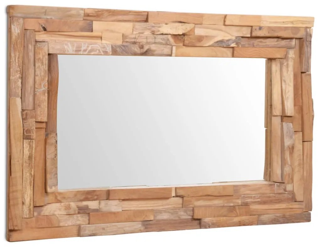 vidaXL Dekorativní zrcadlo teak 90 x 60 cm obdélníkové