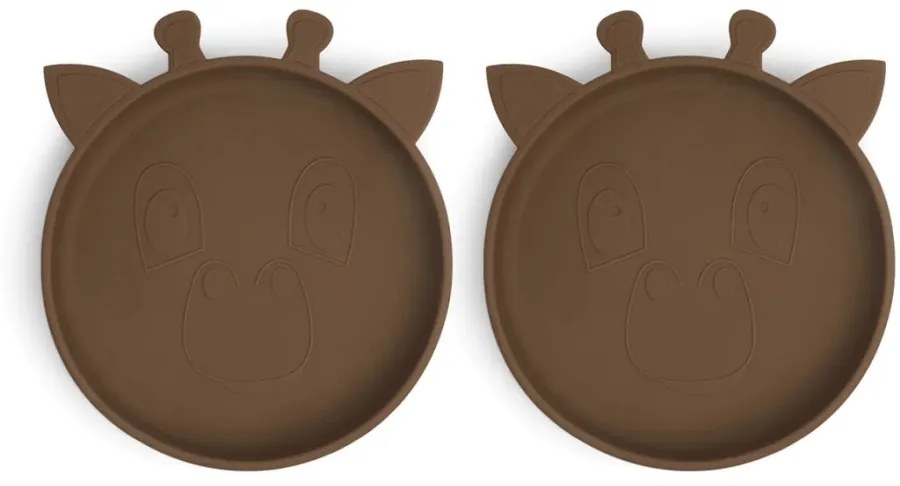 NUUROO Akila Silikonový talířek 2 ks Giraf Chocolate Malt