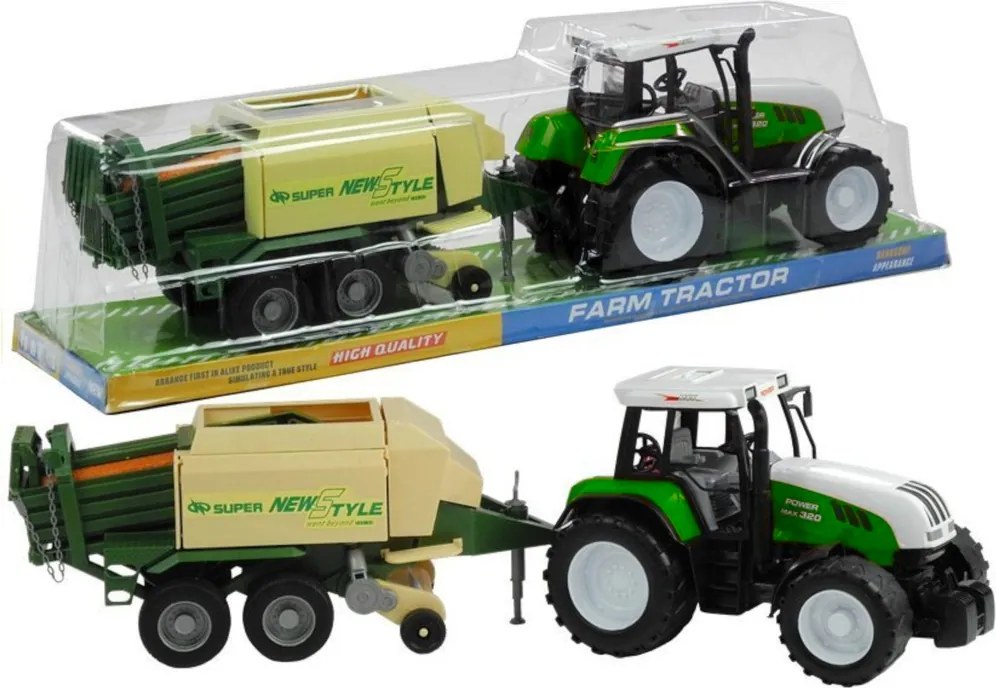 LEAN Toys Velký traktor s přívěsem zemědělský stroj 65 cm