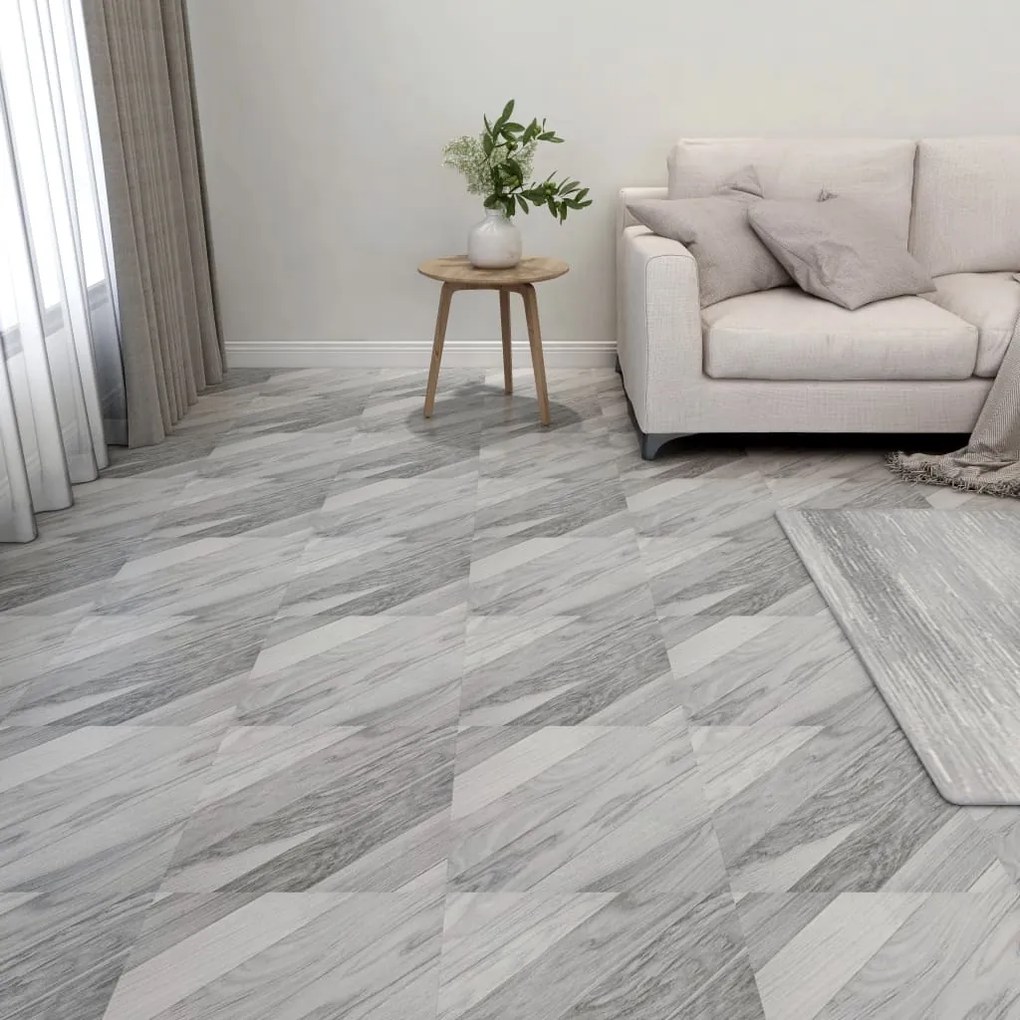 330136 vidaXL Samolepicí podlahové desky 20 ks PVC 1,86 m² šedé pruhované
