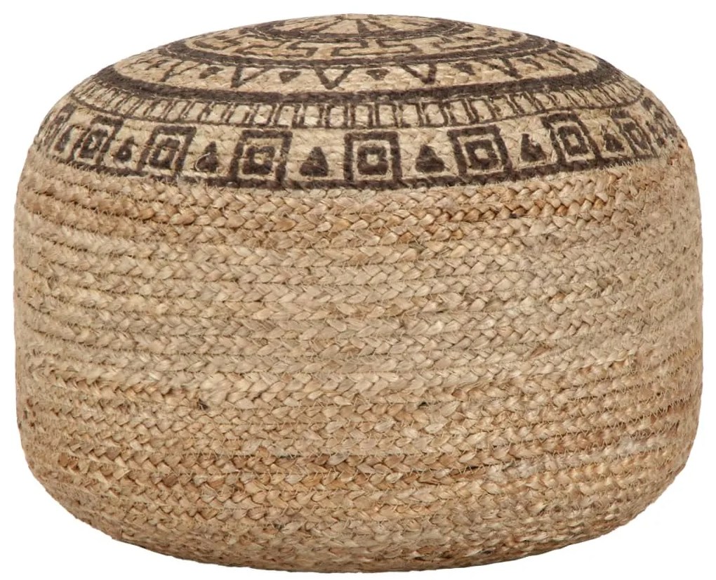 Ručně vyrobený sedací puf hnědý 45 x 30 cm juta 248088