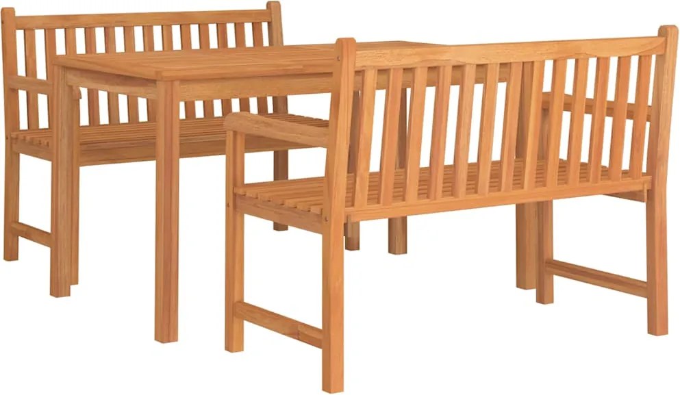 3dílný zahradní jídelní set masivní teakové dřevo 3157150