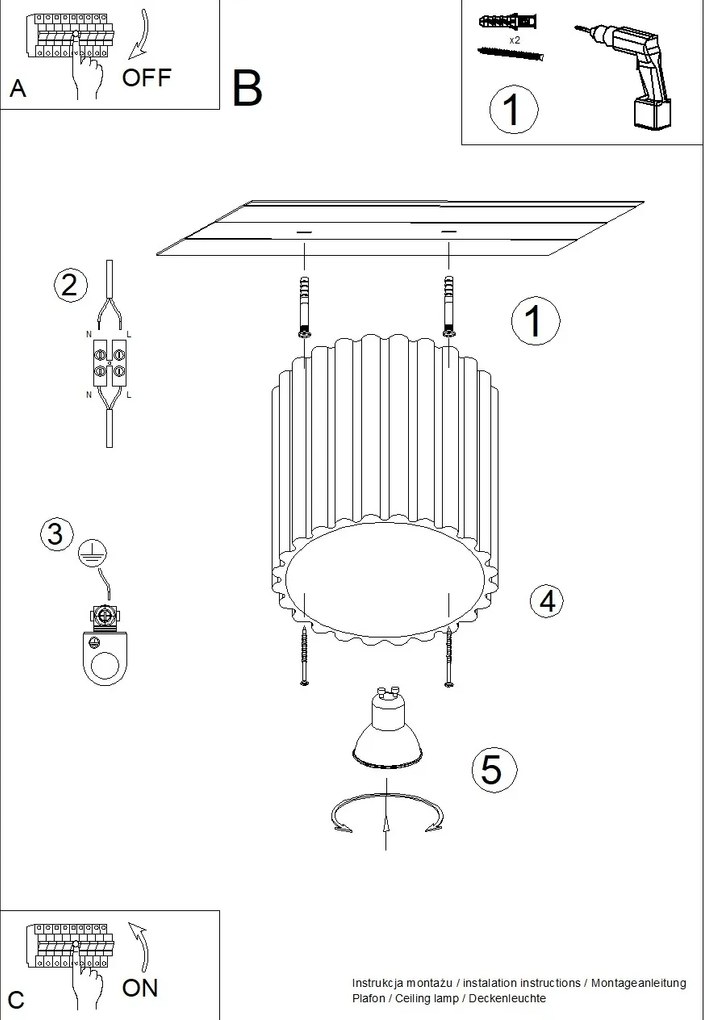 Stropní svítidlo Aura, 1x bílé hliníkové stínítko, (10 cm)