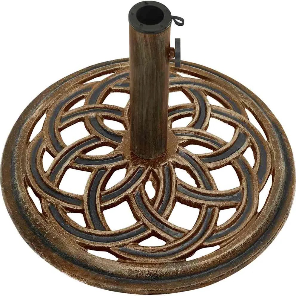 Stojan na slunečník bronzový 44 x 44 x 31 cm litina 317758