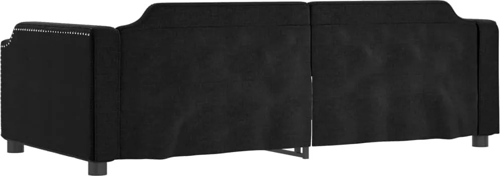 Válenda s přistýlkou černá 80 x 200 cm textil 3197631