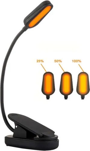 Lumbio Dobíjecí LED lampička na čtení MELATIME krokově stmívatelná 1600K bez modré složky s CLIP-ONEM