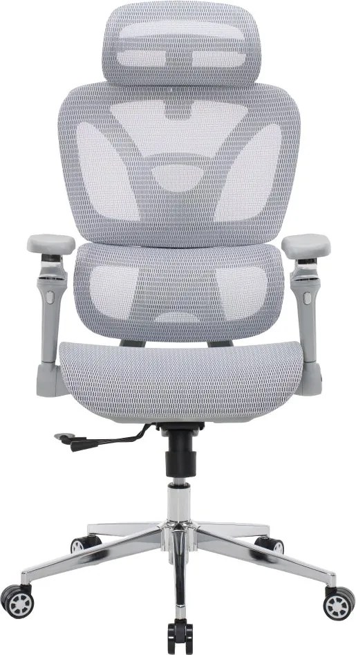Kancelářská ergonomická židle PORTE — síťovina, šedá