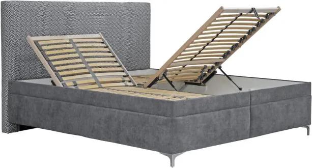 BLANÁŘ Čalouněná postel Sonia, s úložným prostorem, 180x200, šedá
