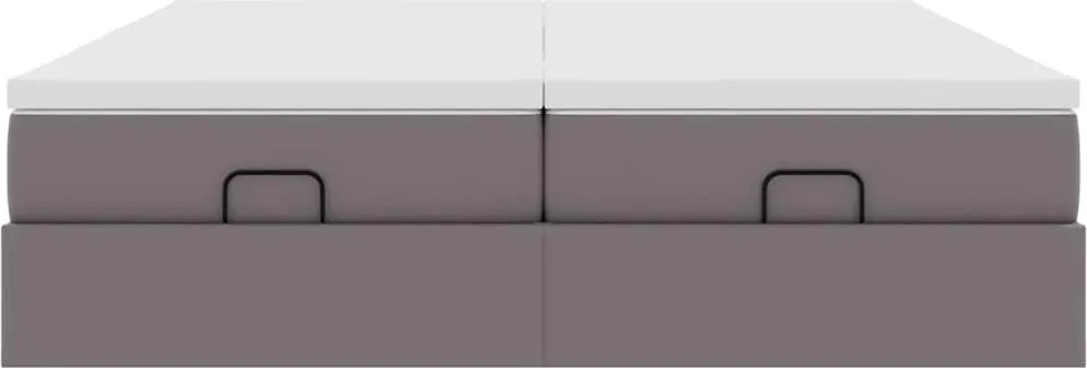 Osmanský rám postele s matrací šedá 160x200cm umělá kůže 3311222