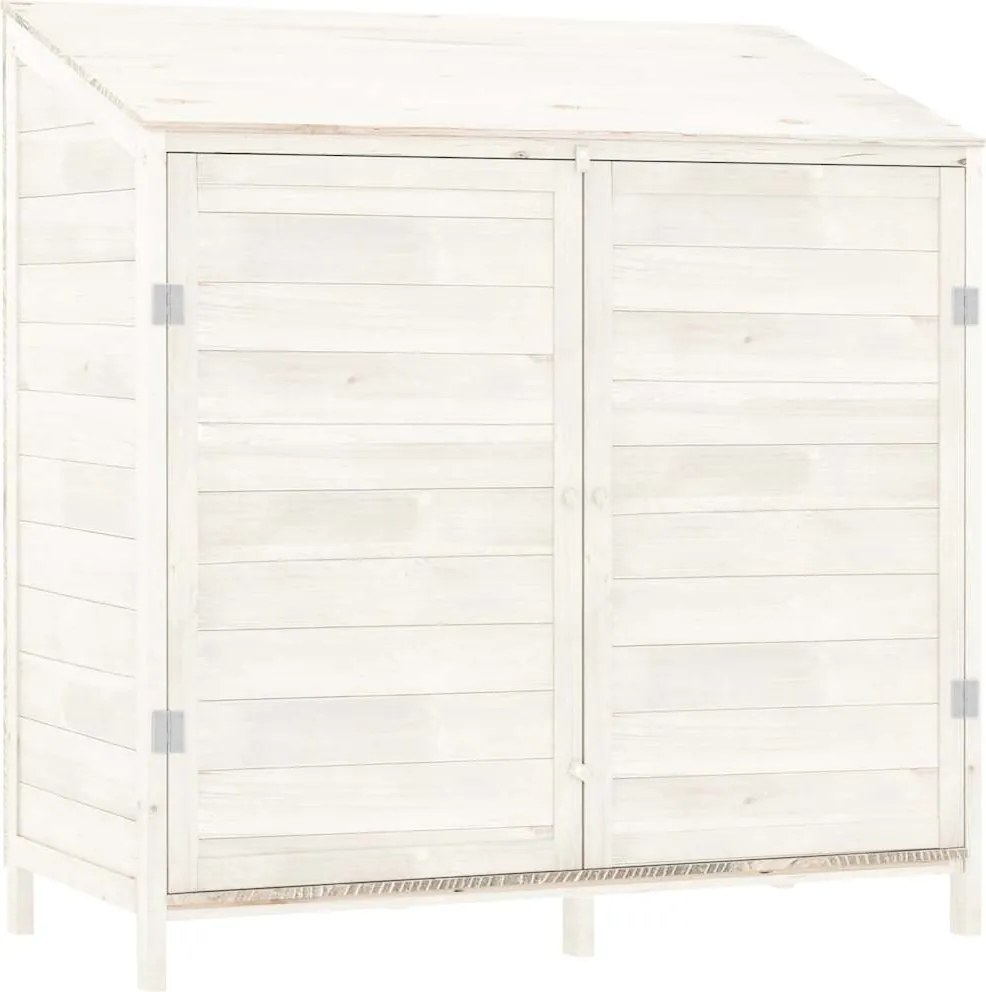Zahradní kůlna bílá 102 x 52 x 112 cm masivní jedlové dřevo 152183