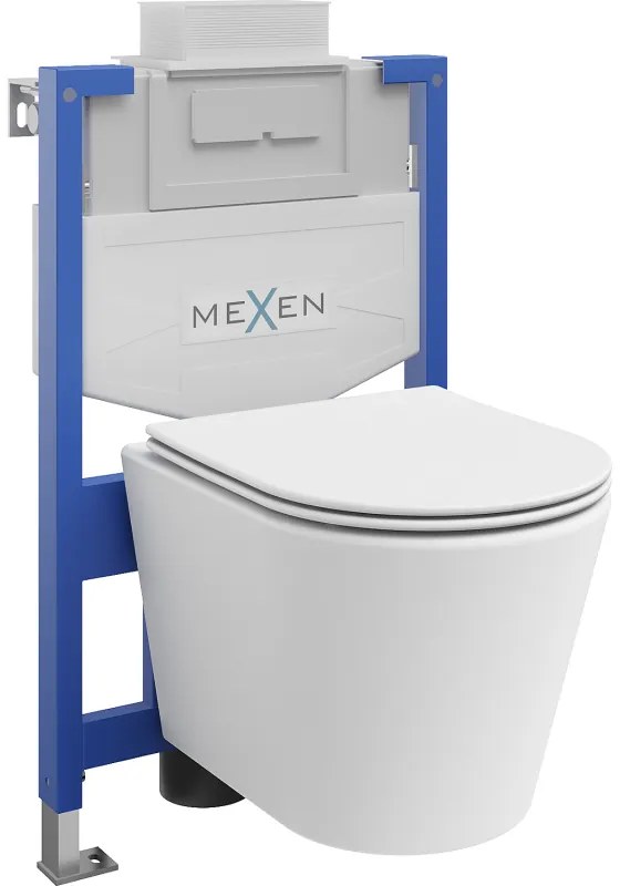 Mexen Fenix XS-U, podomítkový modul a závěsné WC Rico se sedátkem s pomalým dopadem, bílá matná, 68530724001