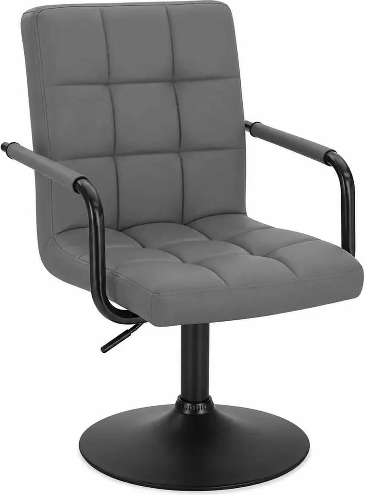LuxuryForm DESIGN Otočná židle VERONA BLACK na černém talíři - šedá