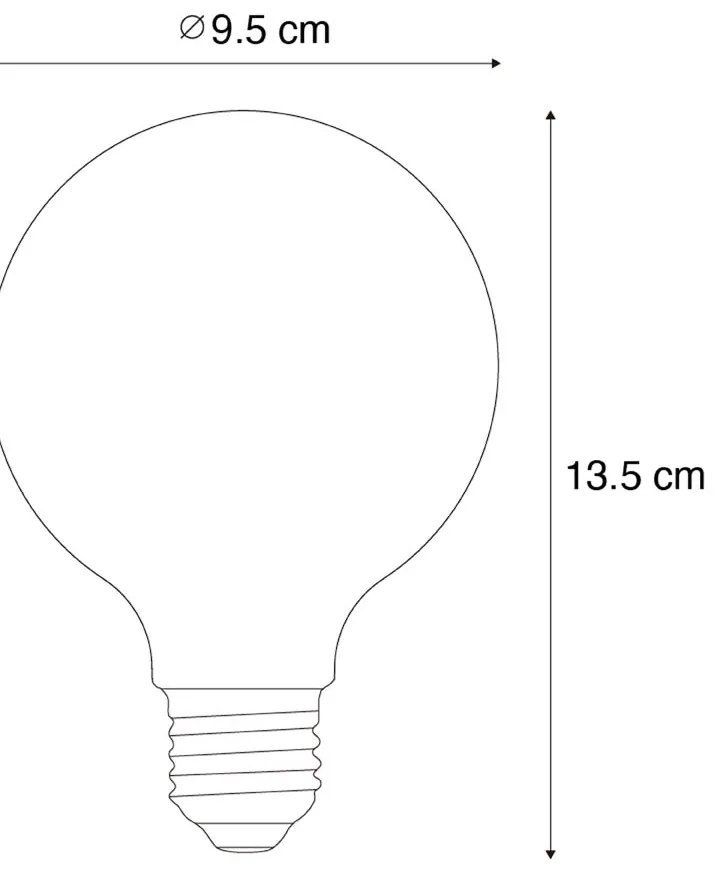 Sada 5 stmívatelných LED žárovek E27 G95 5W 450 lm 3000K