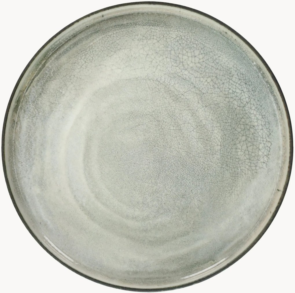 Sada porcelánových mělkých talířů Raku, 3 díly