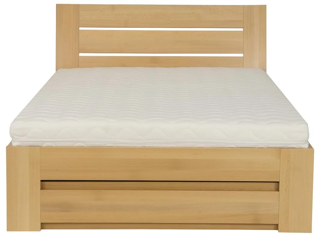Drewmax LK192 BOX 100x200 cm dřevěná postel masiv buk jednolůžko