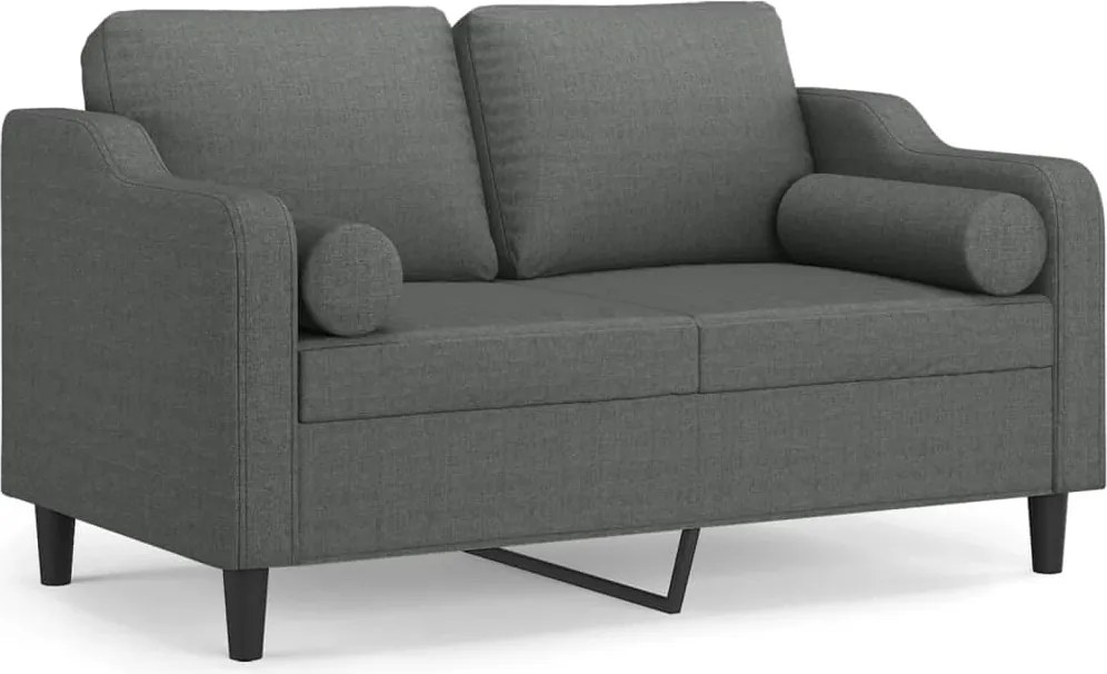 2místná pohovka s polštáři tmavě šedá 120 cm textil 3200838