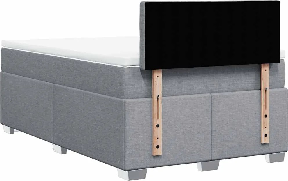 Box spring postel s matrací světle šedá 120x190 cm textil 3285841