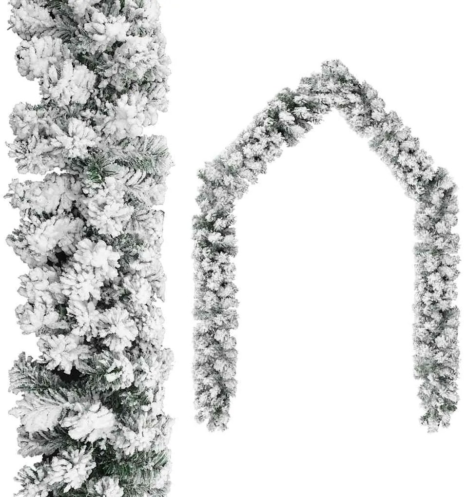 Vánoční girlanda zasněžená zelená 20 m PVC 320969
