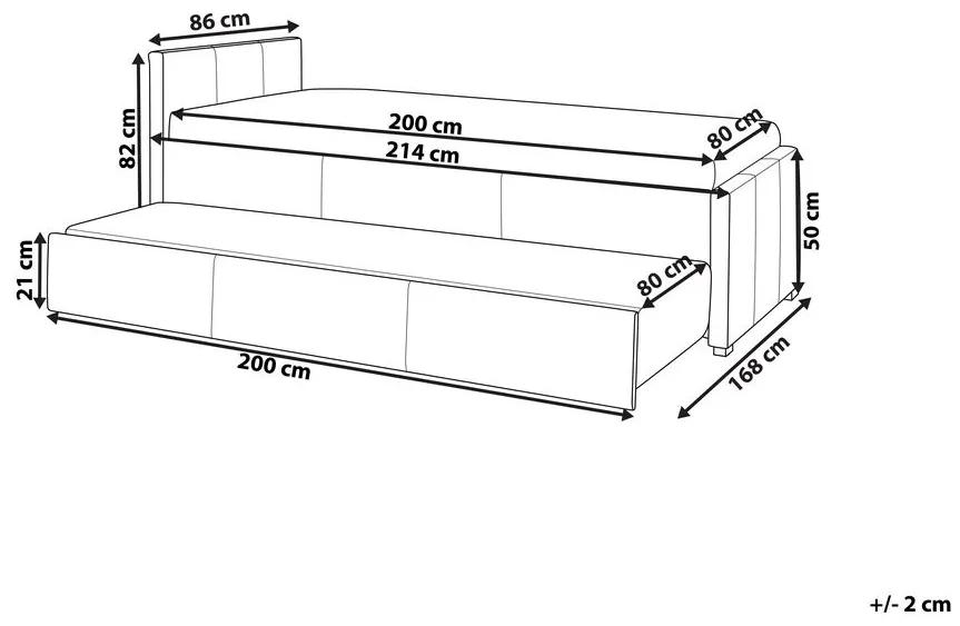 Rozkládací postel 80 cm MERMAID (s roštem) (tmavě šedá). 1022724