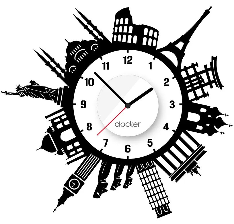 Clocker Nalepovací hodiny World Barva ciferníku: Bílá